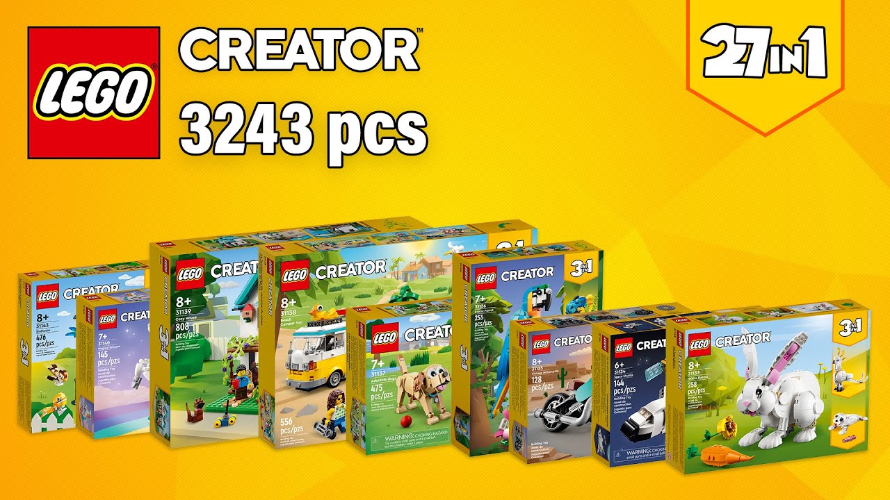 All LEGO® Creator 3in1 2023 [1HY](27in1)[3243 pcs] Step-by-Step ...