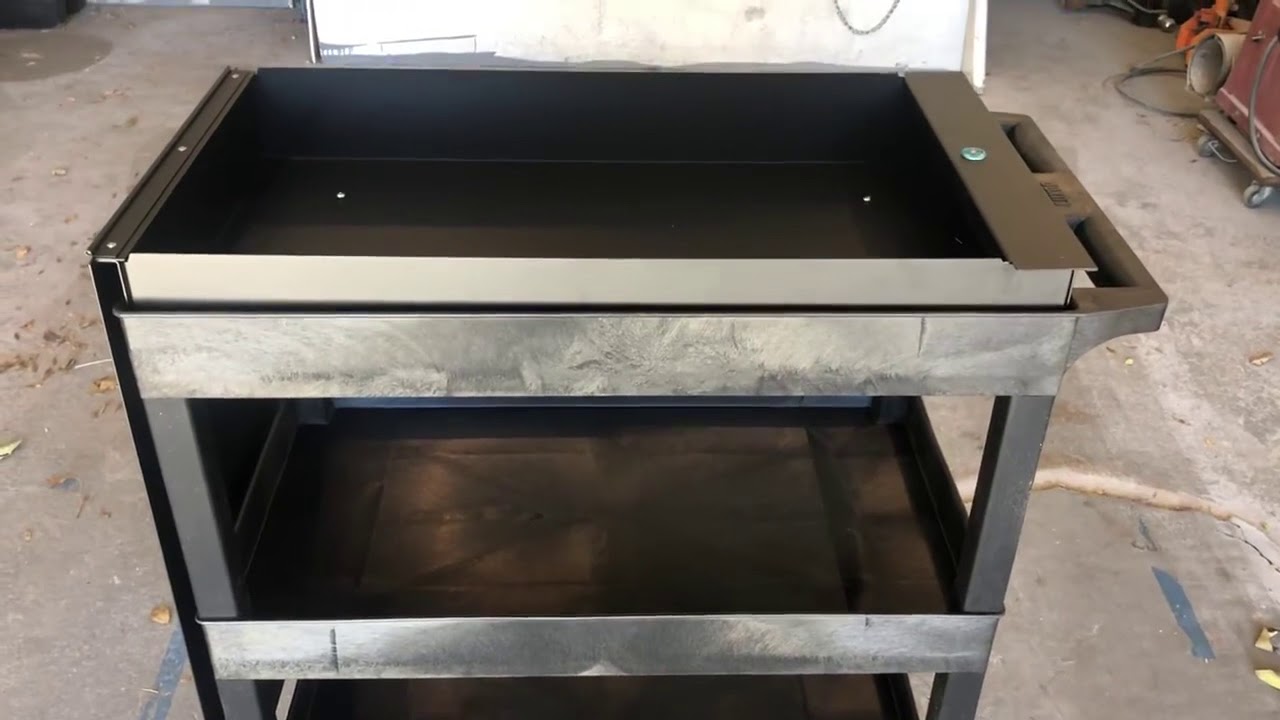 Luxor utility cart with locking lid - YouTube