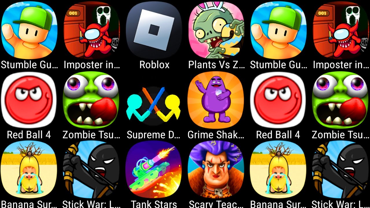 Plants vs Zombies 2,Stumble Guys,Grime Shake Monster,Imposter In Doors ...