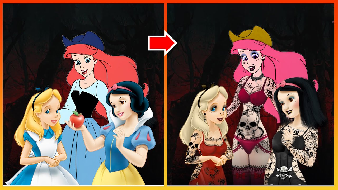 Disney Princesses Transformation Bad Girl Makeup For Halloween Ideas Youtube