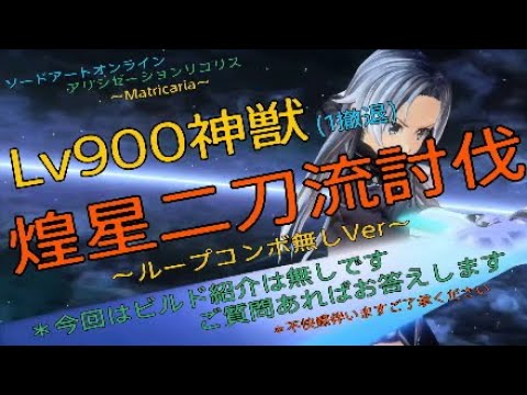 #(SAOAL) [極]煌星二刀流 lv900神獣討伐～ループコンボ無しver～ - YouTube