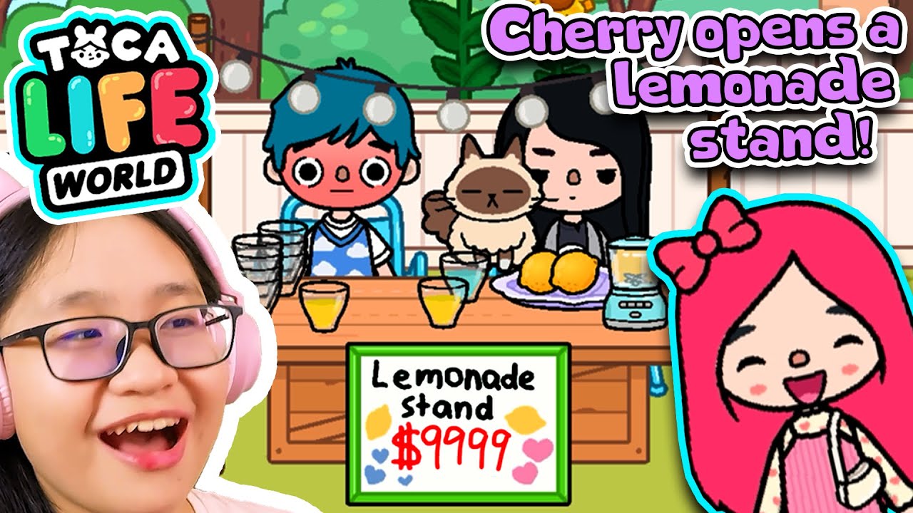 Toca Life World - Cherry opens a LEMONADE STAND!!! - YouTube
