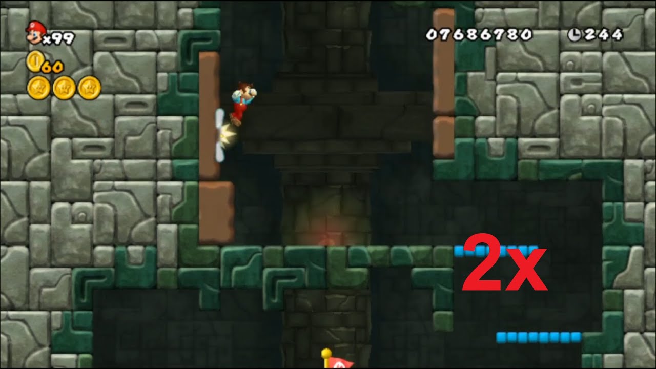 New Super Mario Bros Wii 1-Tower, but 2x as fast - YouTube
