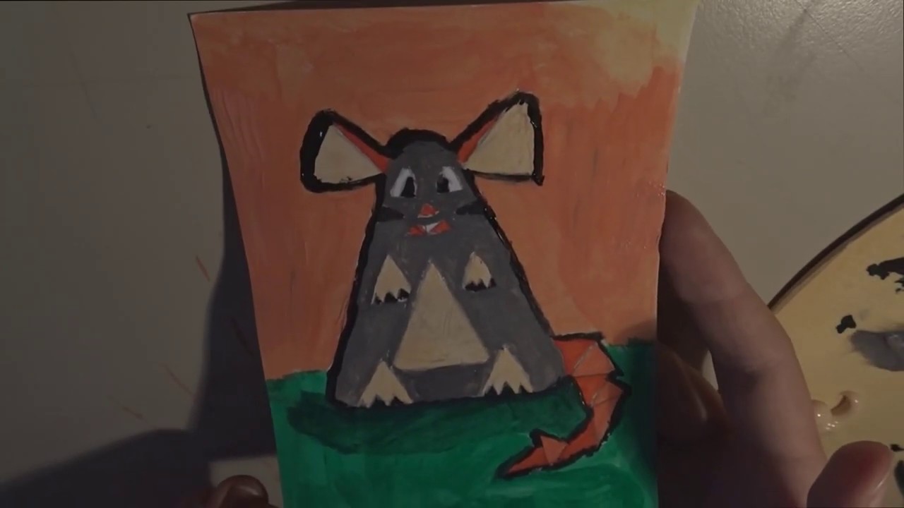 how to draw a cartoon mouse made out of tringles - YouTube