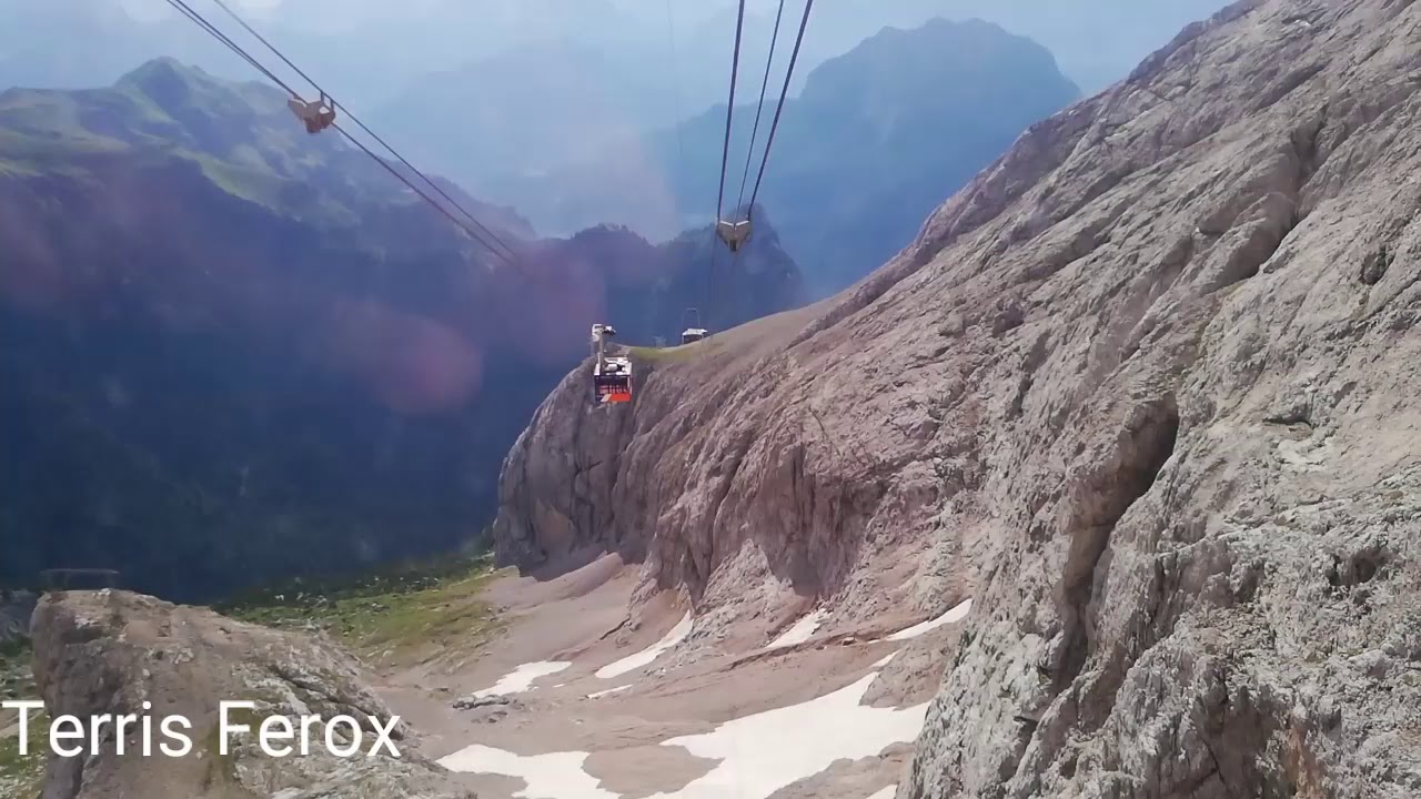 Funivia Marmolada, tratto Coston d’Antermoja (2350m)/ Serauta (2950m ...