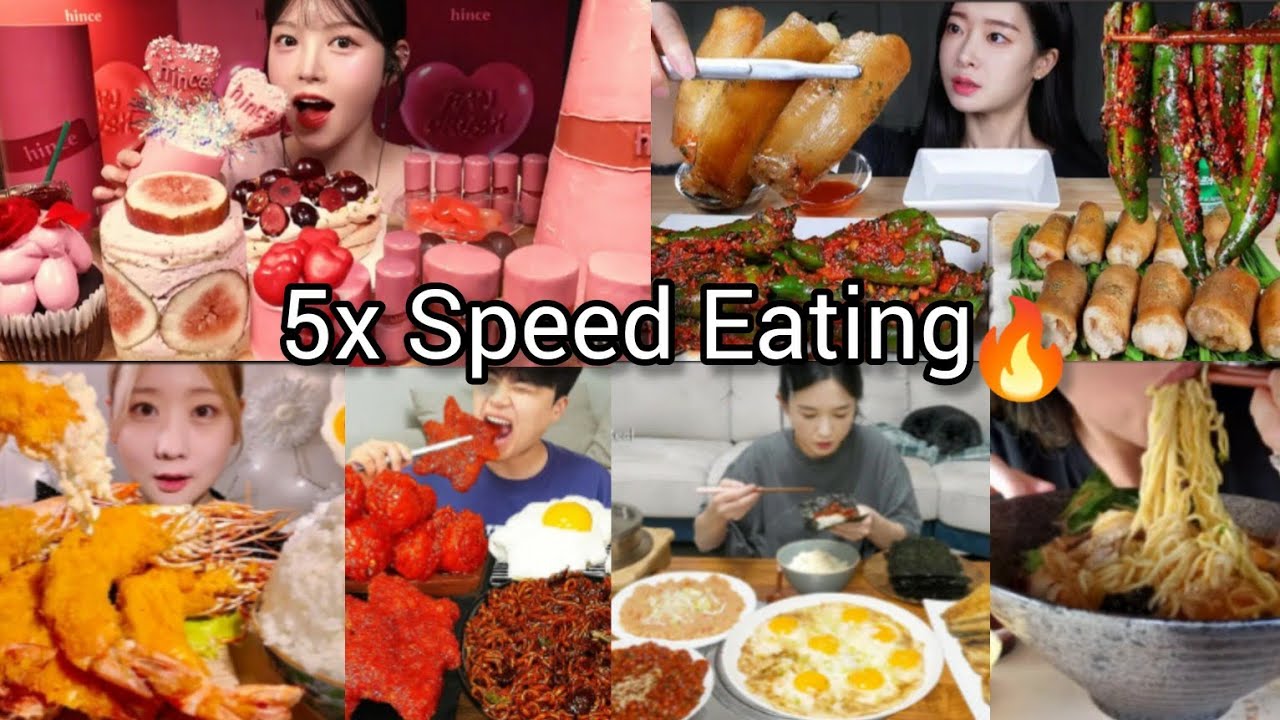 5x Speed Eating Sound | BEST FOOD COMPILATION | ASMR MUKBANG ...