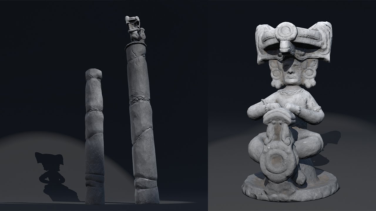 Columns / Statue / 3D / Full Workflow - YouTube