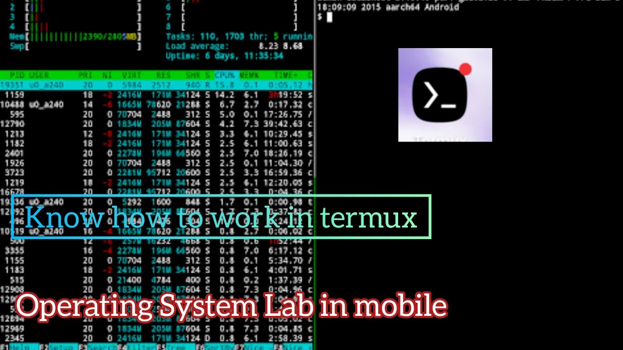 Working on Linux Operating System in Mobile | #20cs42p| CS - YouTube