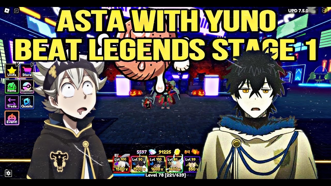 How To Solo Legend Stage 1 with Asta and Yuno in Anime Adventures - YouTube