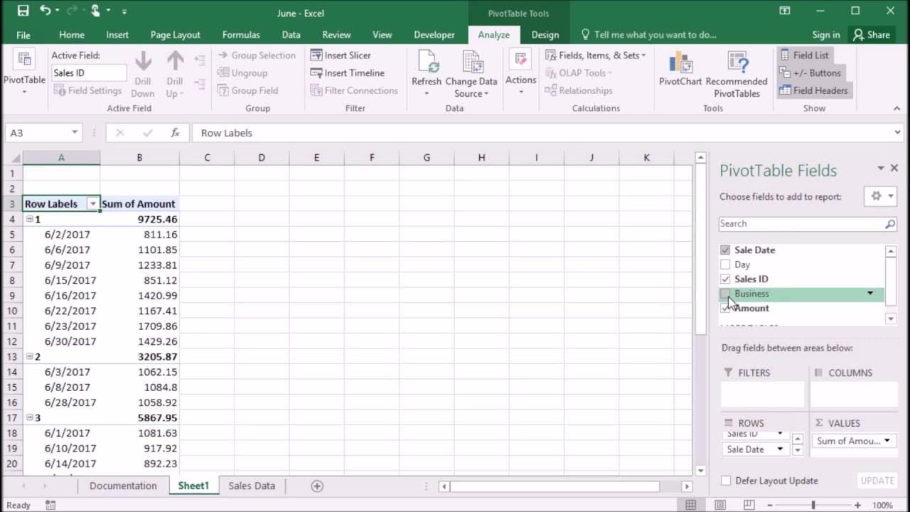 532 Adding Fields to Pivot Table in Excel 2016 - YouTube