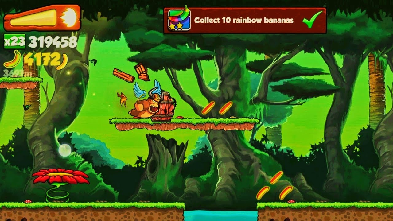 Banana Kong Collect 10 rainbow bananas (In One Run) - YouTube