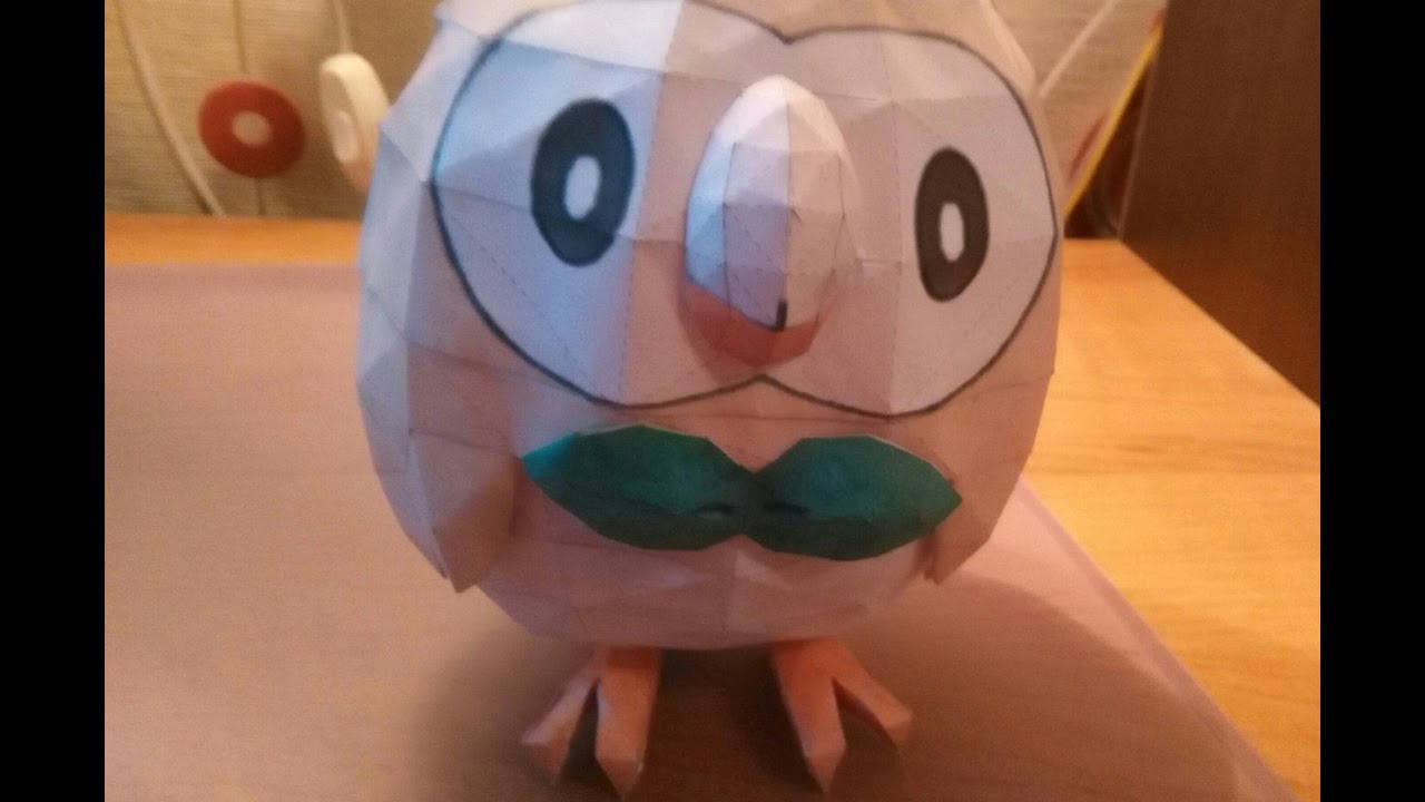Papercraft pokemon Rowlet/Паперкрафт покемон Раулет - YouTube