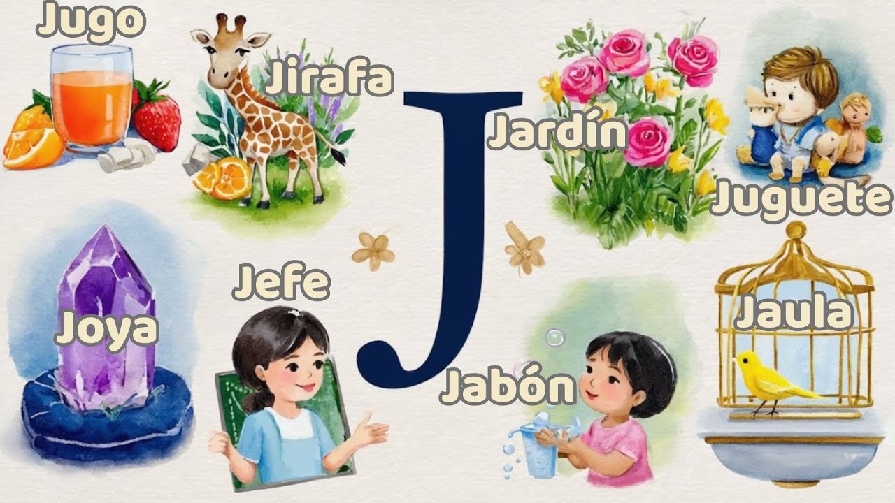 ¡Aprende la Letra J! | 8 Palabras con J en una Canción Divertida para ...
