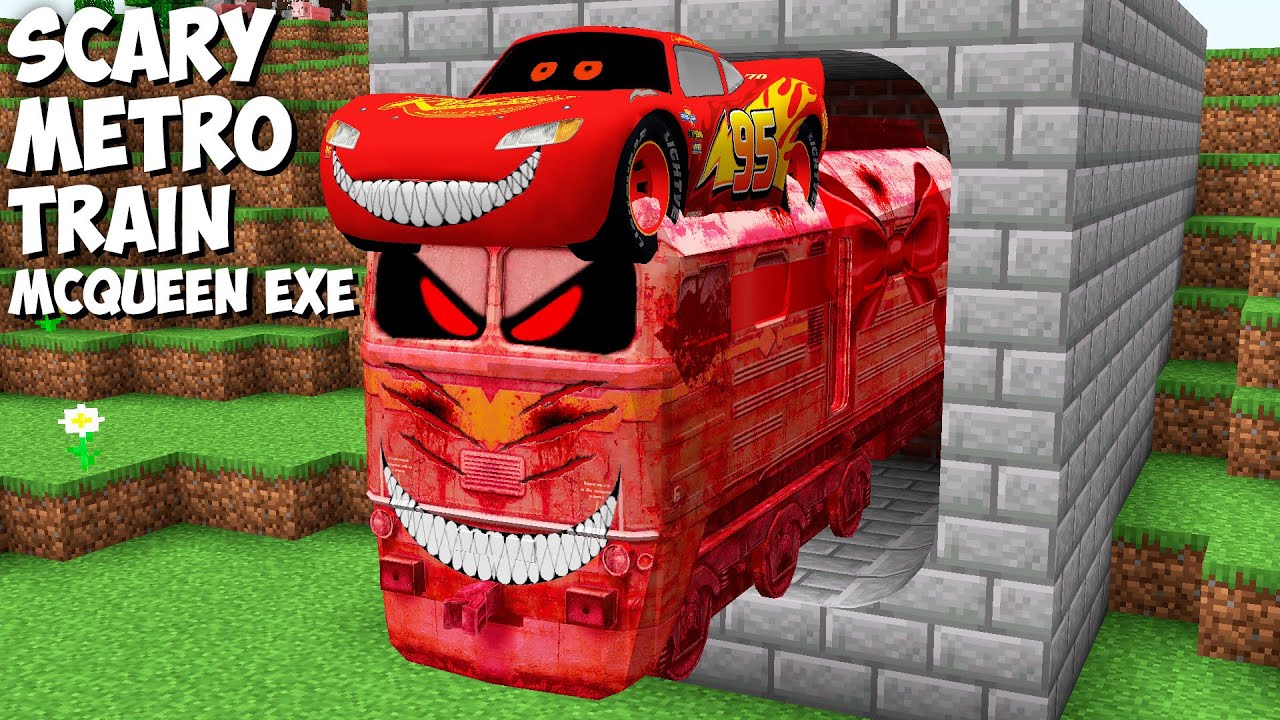 This is REAL SCARY METRO TRAIN MCQUEEN EXE inside SCARY RAILWAY STATION ...
