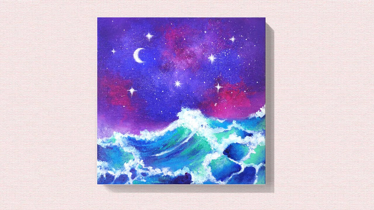 EASY SEASCAPE ACRYLIC PAINTING TUTORIAL FOR BEGINNERS | LEARN HOW TO ...