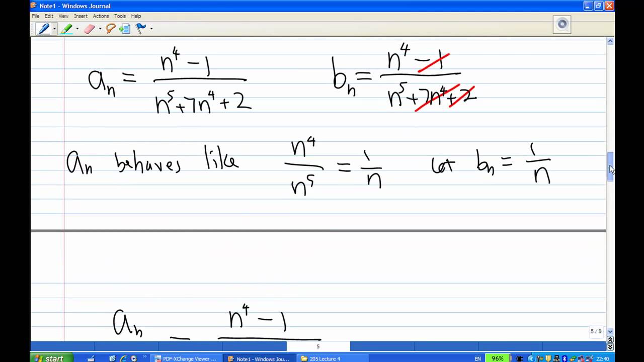 limit comparison test for series example 2.mp4 - YouTube