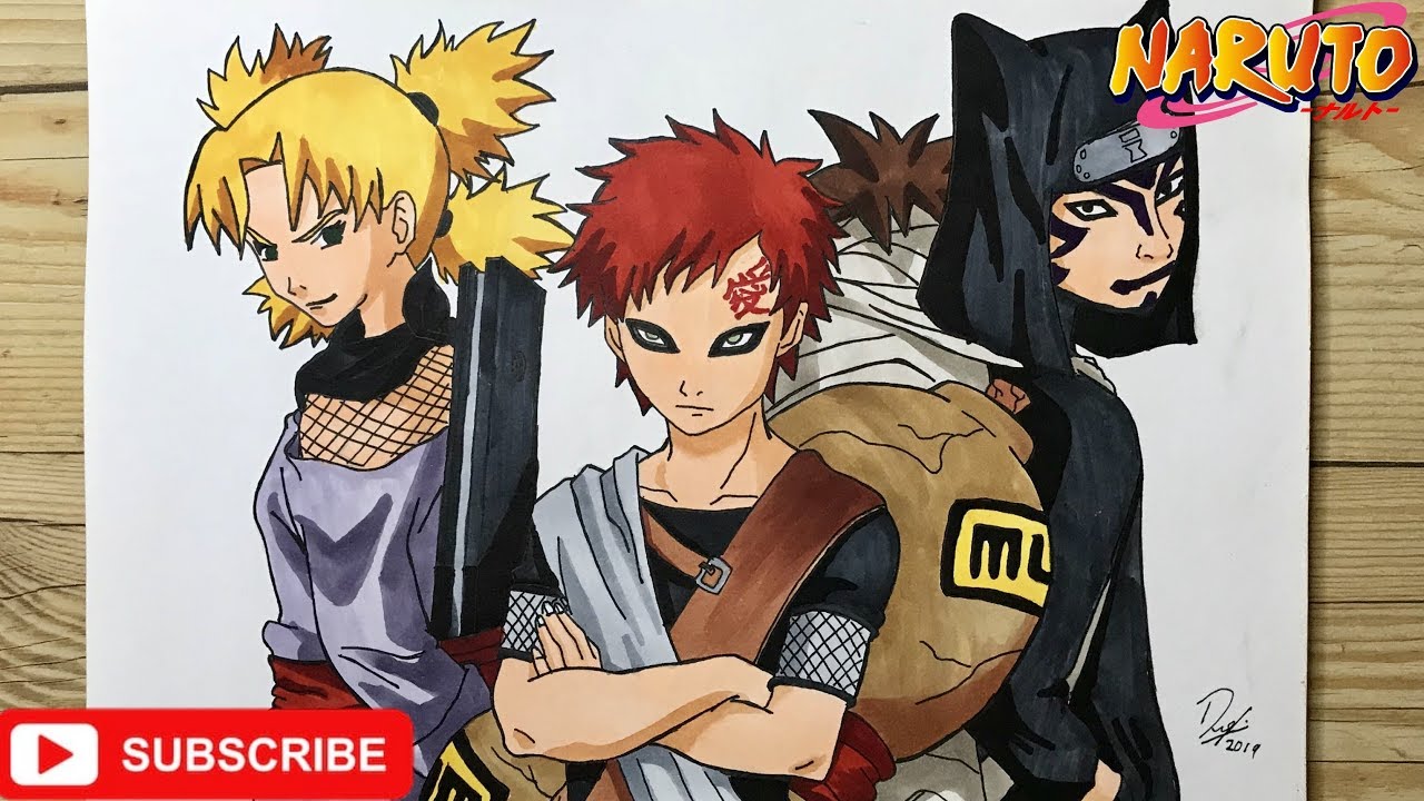 Speed Drawing - GAARA, KANKURO & TEMARI ( NARUTO ) - YouTube
