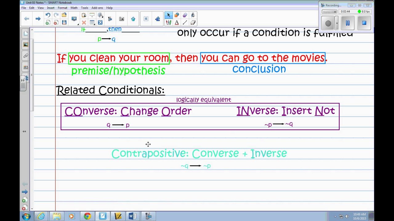 Flipped Notes Conditionals & Symbolic Form - YouTube