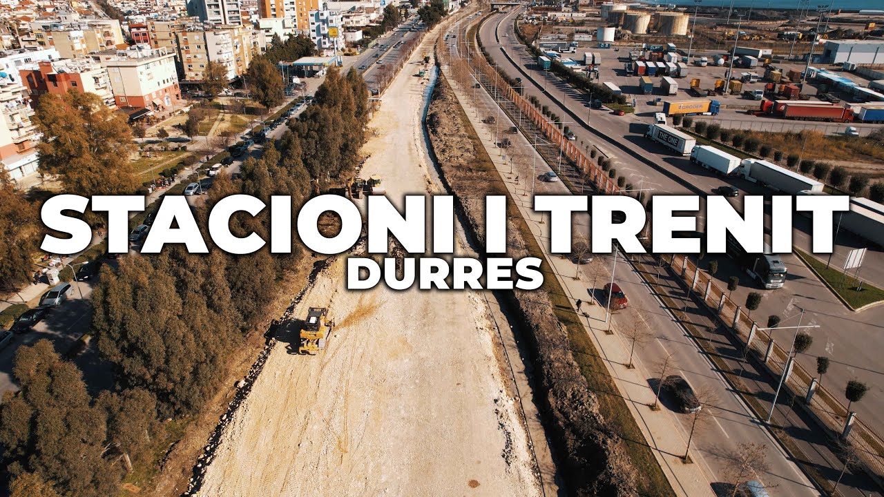 STACIONI I TRENIT DURRES, PUNIMET, | 5K DRONE VIDEO, DURRESI 2023 - YouTube