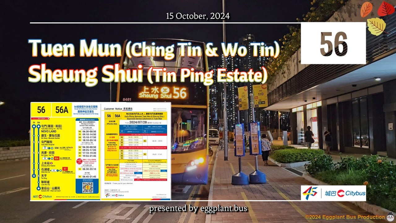 【塞車過鐘】🇭🇰Hong Kong Bus CTB 56 #8481@TE8311 Ching Tin Estate🍆Sheung Shui ...