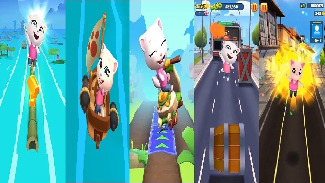 Talking Tom GOLD RUN1Chinese Version VS 2 VS Pet runner - Cat run games ...