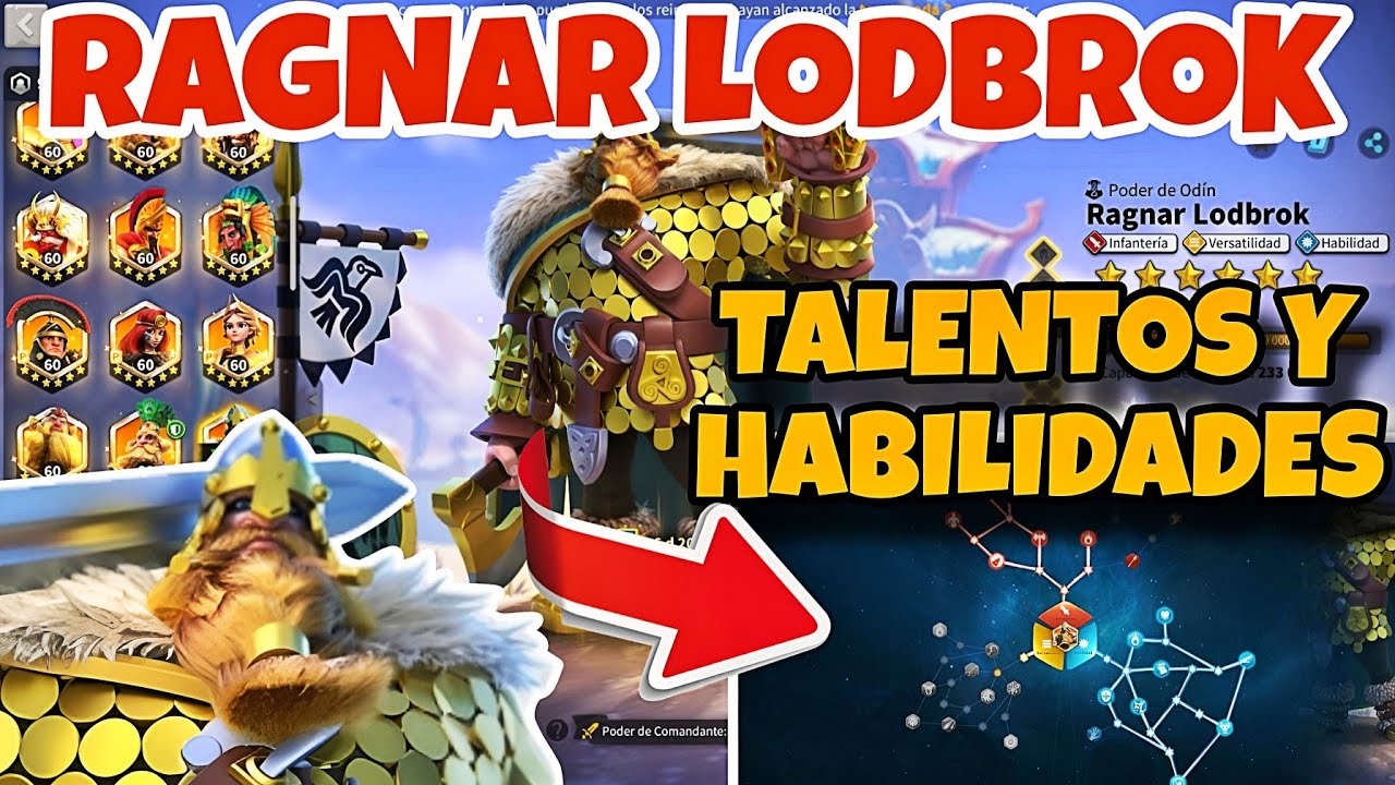 RAGNAR LODBROK HABILIDADES Y TALENTOS - RISE OF KINGDOMS - YouTube