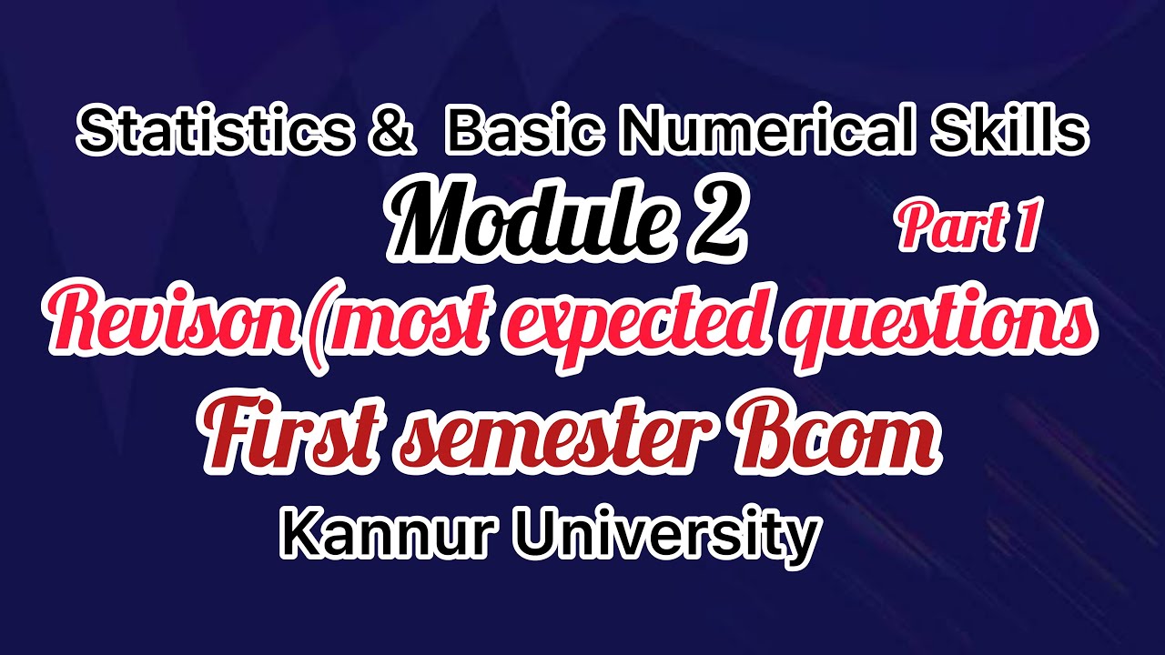 ~2~Statistics & Numerical Skills (revision) - YouTube