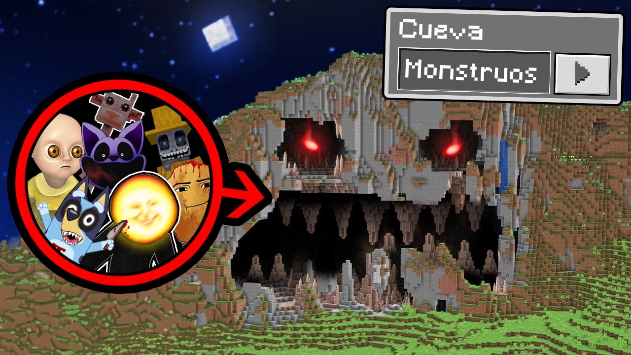 ¿Que hay DENTRO de la CUEVA de los MONSTRUOS en Minecraft? 😨 ...