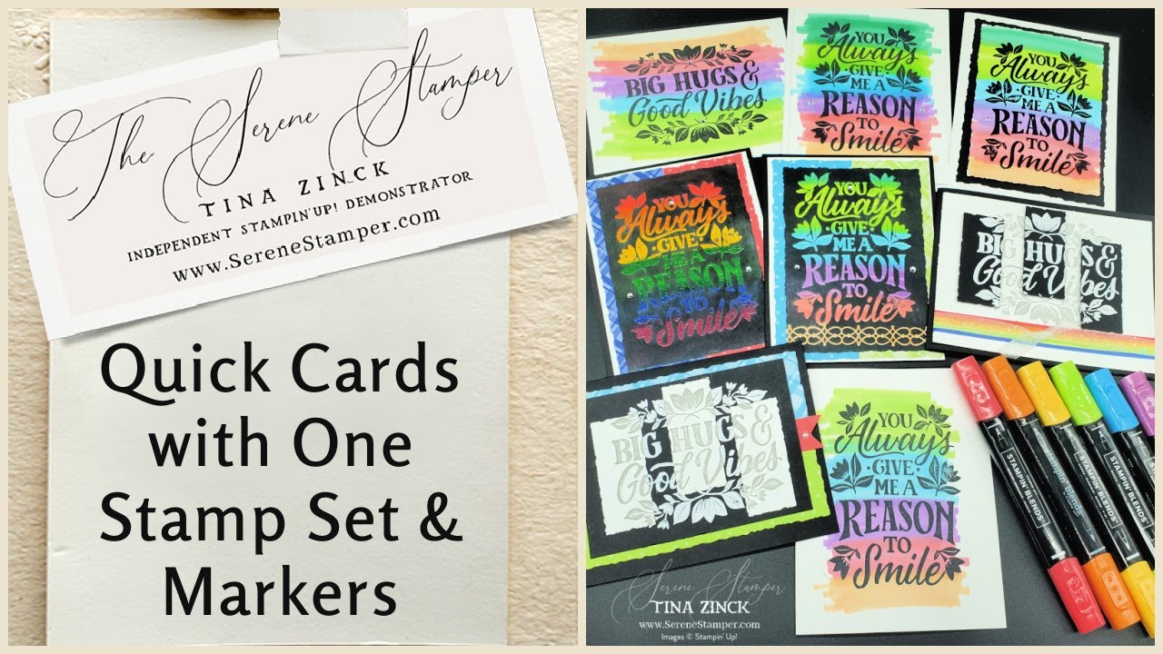 Quick Cards with One Stamp Set & Markers | FOUR TECHNIQUES! - YouTube