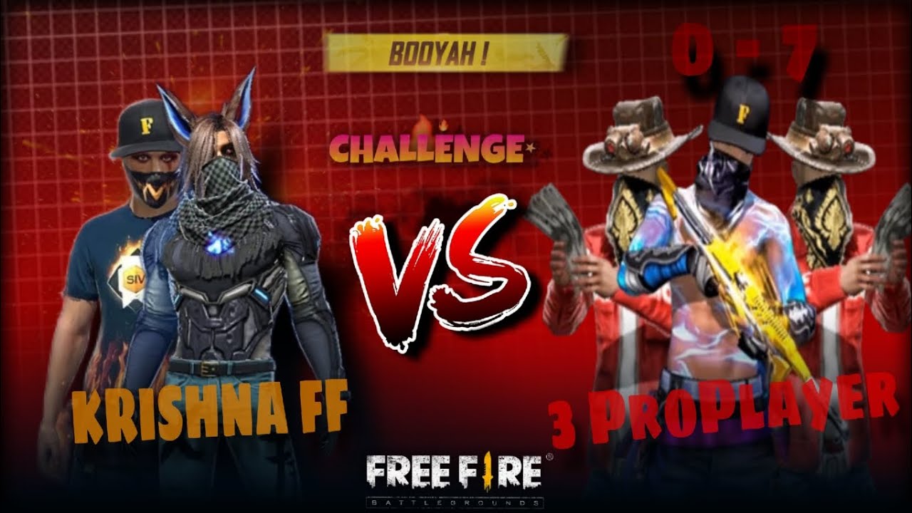 Editor krishna ff vs 3 ProPlayer 🌪️ | Free Fire Max | Krishna FF ♥️ ...