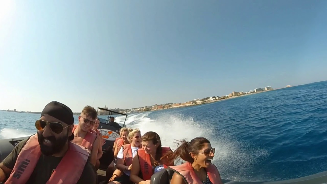 360 VR Speed boat experience in Rhodes, Greece - YouTube