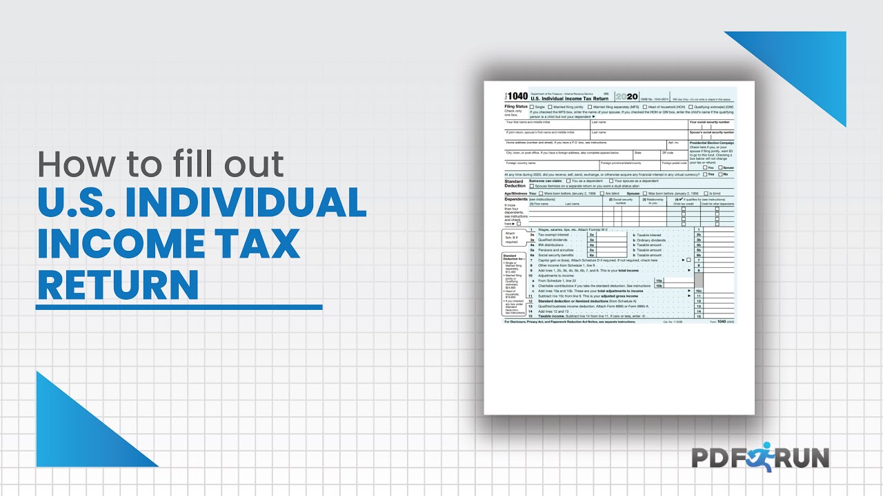 How to Fill Out Form 1040 or US Individual Income Tax Return | PDFRun ...