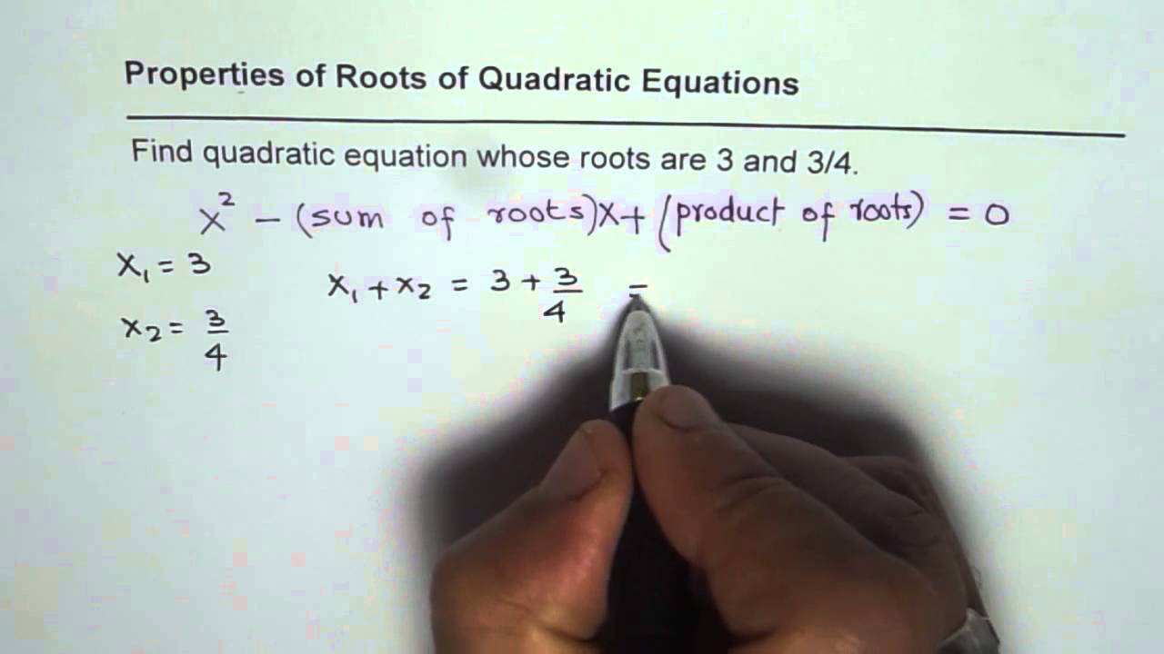 Find Quadratic Equation With Given Roots YouTube find-quadratic-equation-with-given-roots-youtube