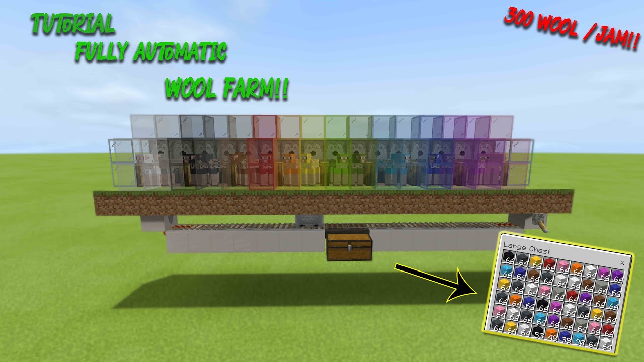 Tutorial Fully Automatic Wool Farm - Tutorial Redstone Malaysia (PE ...