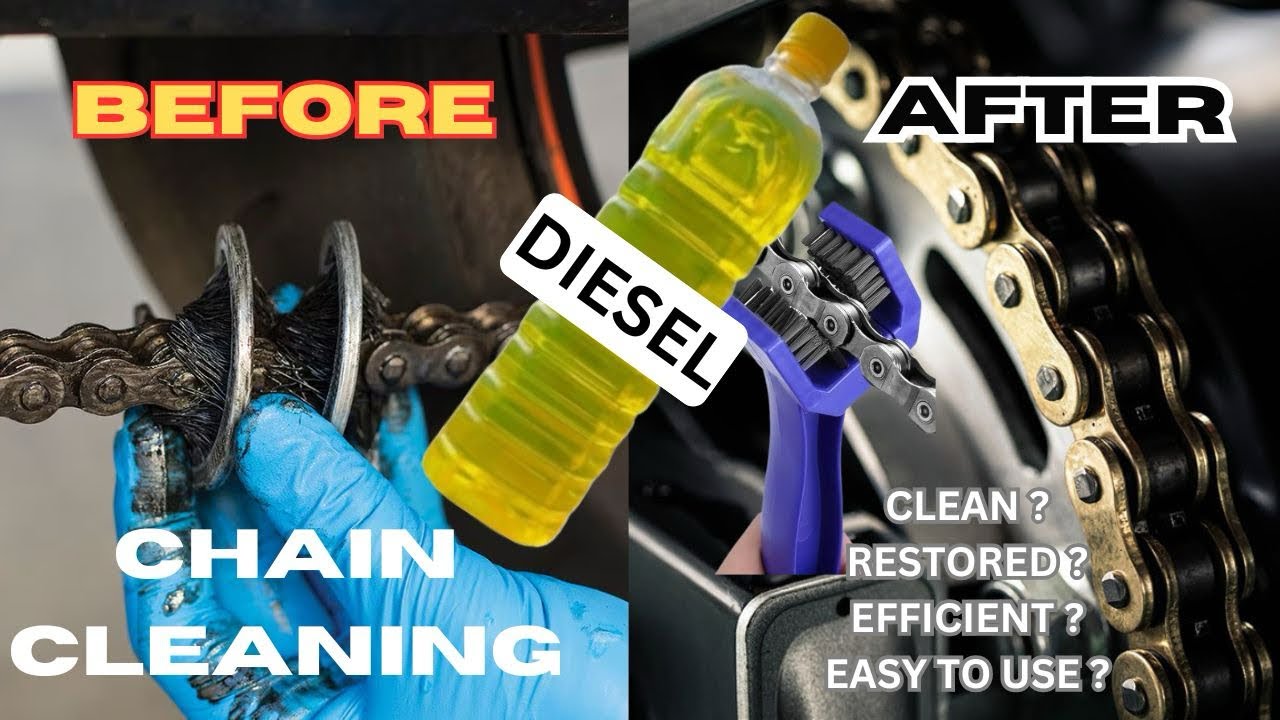 How to Use DIESEL as a Motorcycle Chain cleaner | Using it on my KTM RC ...