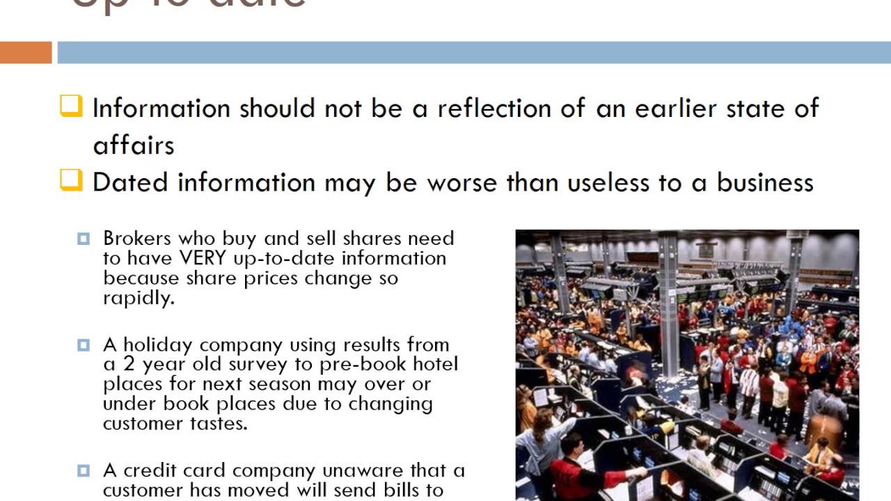 Characteristics of Good Quality Information - YouTube