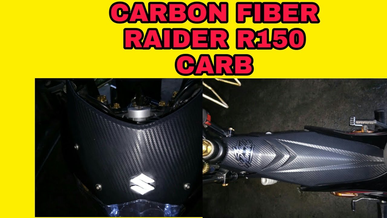 CARBON FIBER RAIDER 150 CARB STICKER INSTALL - YouTube
