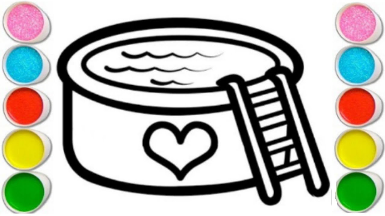 How to Draw A Pool easy Step by Step - YouTube