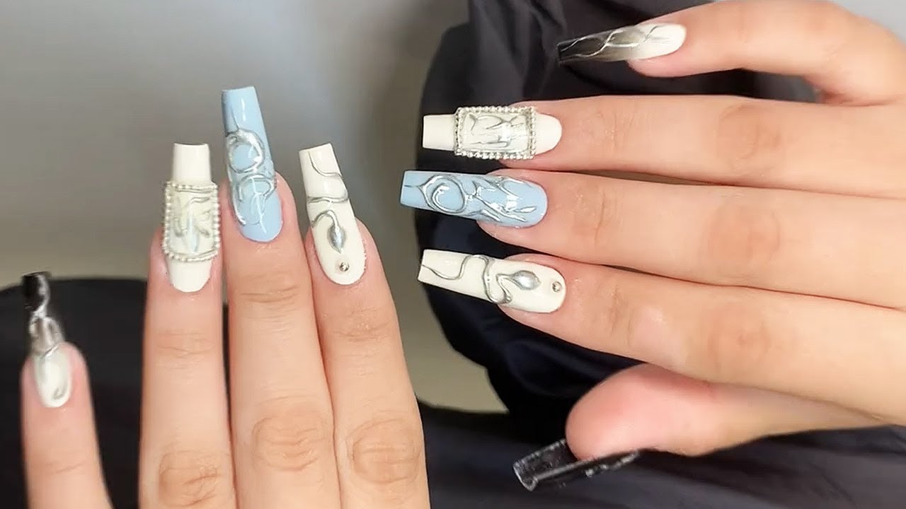 Simple three-dimensional metal nail tutorial - YouTube