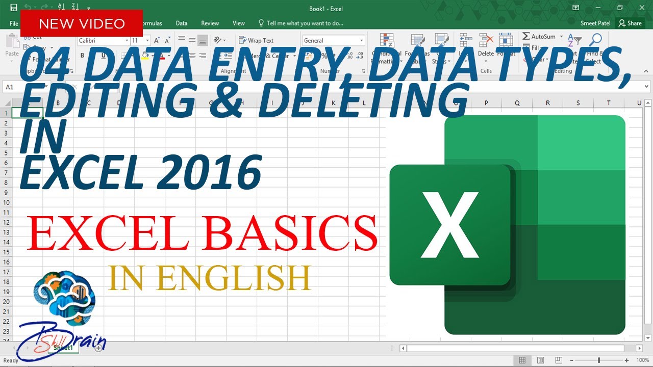 Excel Basics - 04 (Data Entry, Data Types, Editing and Deleting) in ...