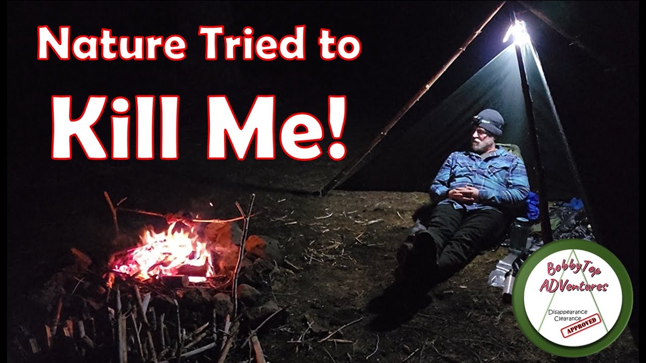 Warm Winter Camp | Tarp Shelter | Campfire Cooking - YouTube