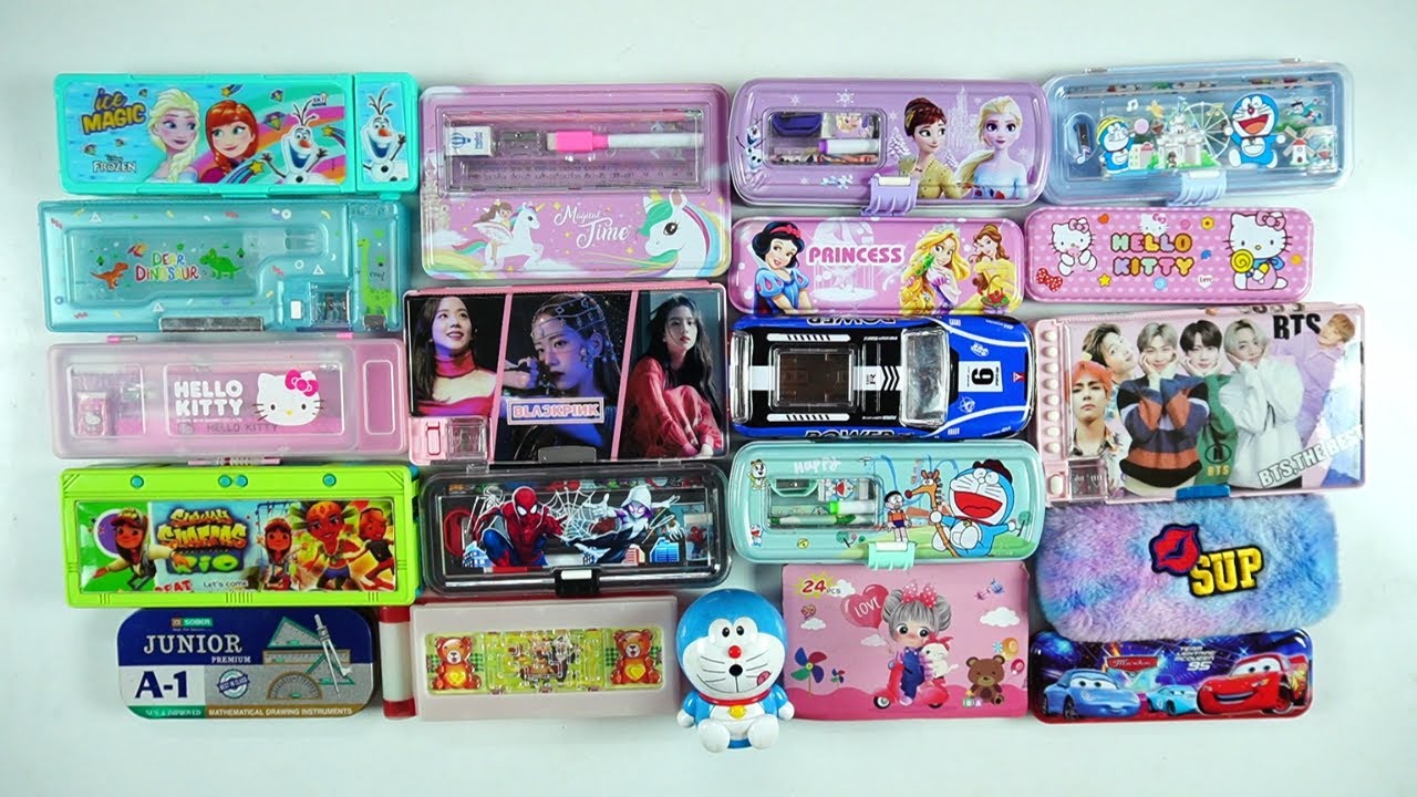 unboxing collection of stationery pencil box - YouTube