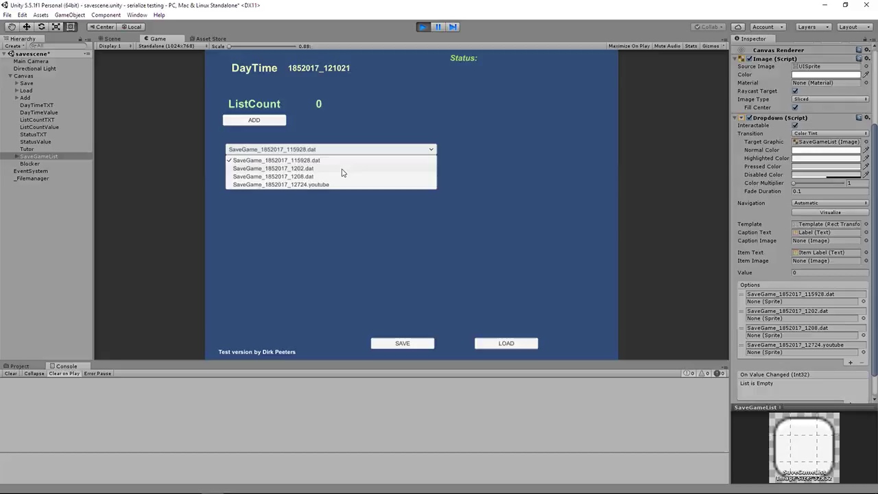 Unity & C#: Save to file, Load from dropdown - YouTube