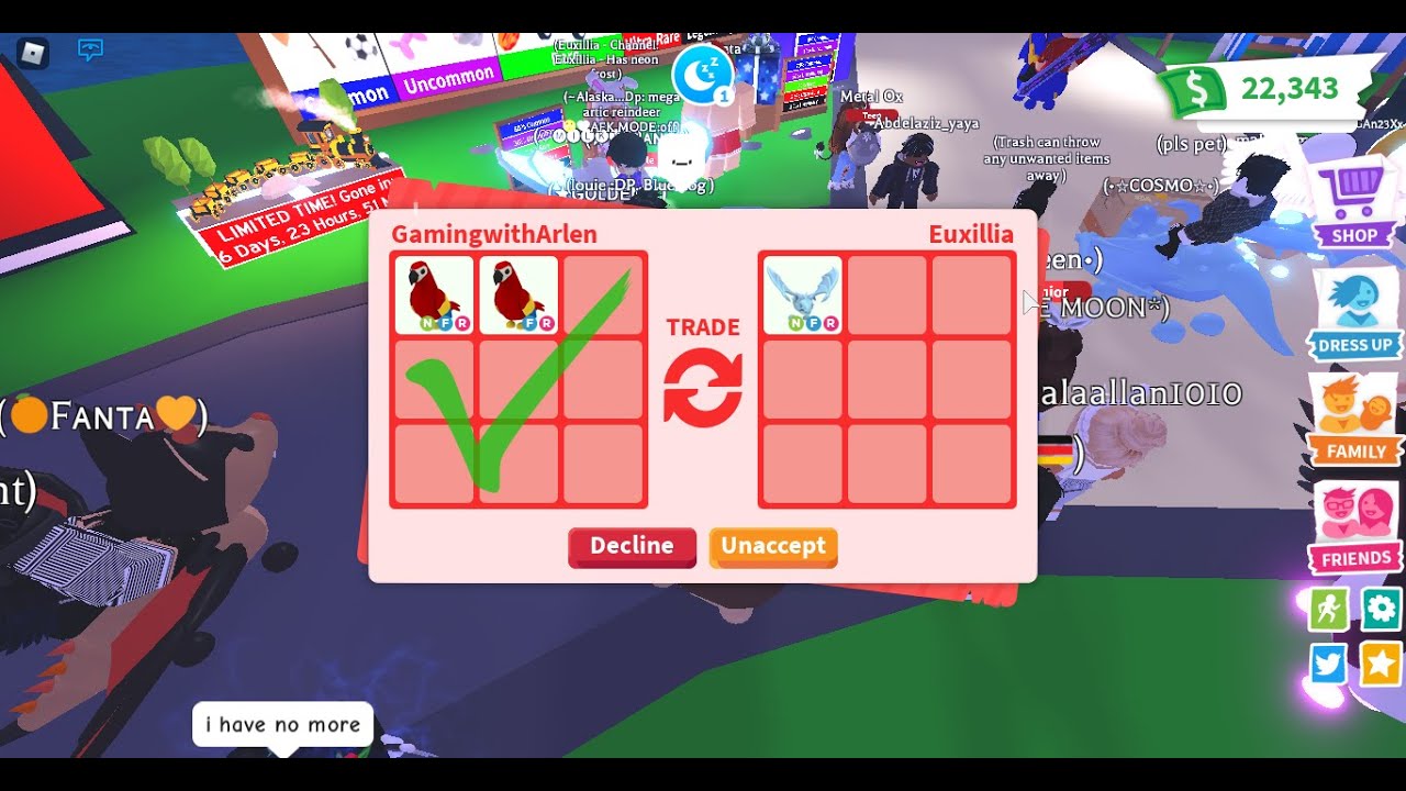 Looking at offers for my Fly ride Parrot.(Adopt me) - YouTube