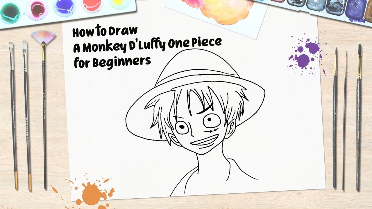 How to Draw A Monkey D'Luffy One Piece Easy Step by Step | Cartoon ...