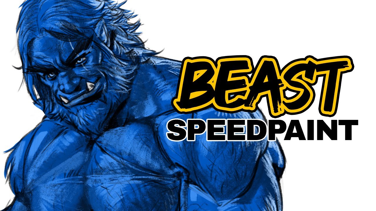 X-Men Beast Digital Drawing Timelapse Speedpaint - YouTube