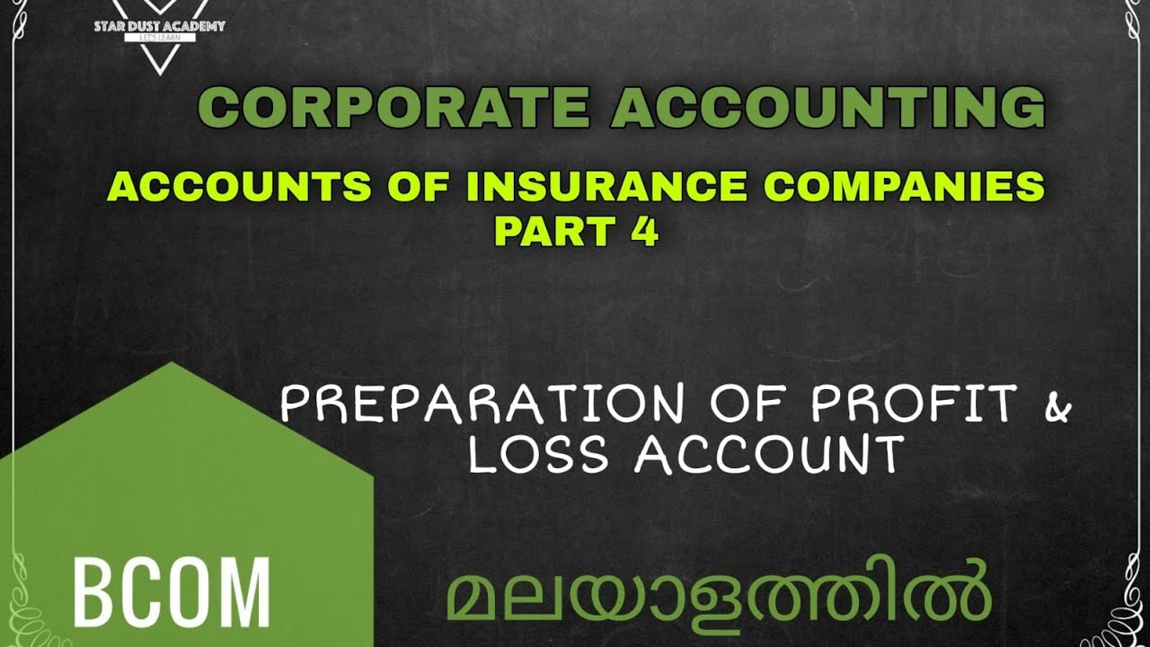 Accounts of Insurance Companies Part 4 Preparation of Profit and Loss ...
