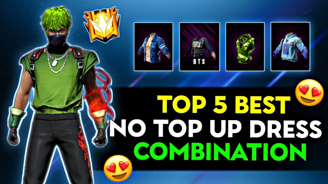 BEST NO TOP UP DRESS COMBINATION 😍| FF BEST DRESS COMBINATION NO TOP UP ...