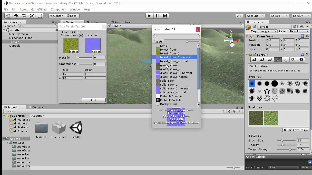 Curso Unity 5 - 2.2 texturas en terrenos - YouTube