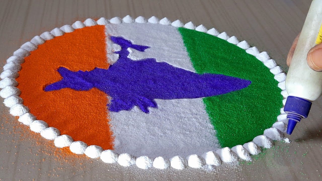 Independance Day Special Rangoli * 15 अगस्त स्वतंत्रता दिवस रंगोली ...